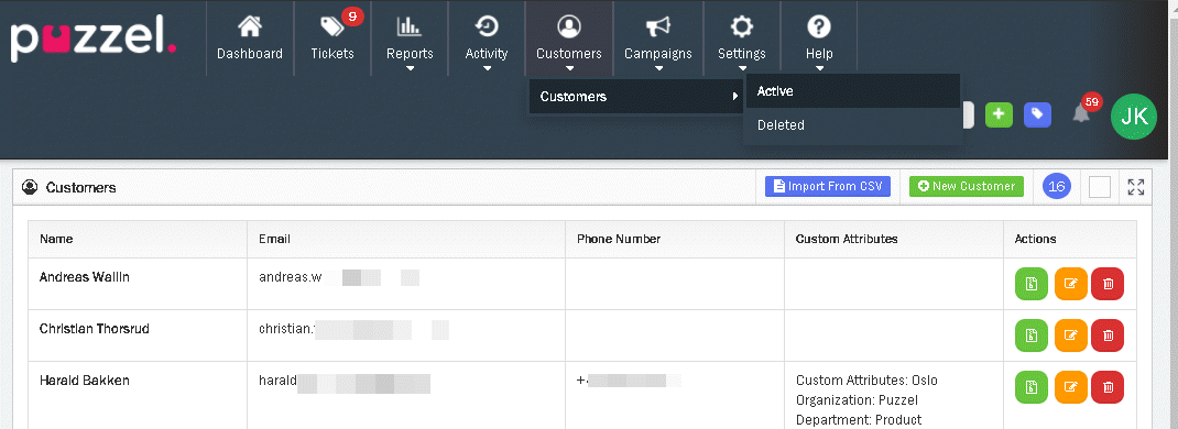 Checking customer record | Puzzel Help Centre